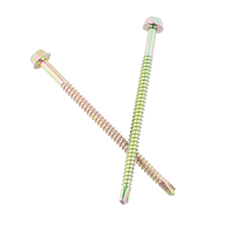 Yellow Zinc Self Drilling Hex Head Screws Without Washer